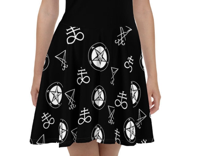 Satan Skater Dress Ave Satanas Satanic, Satanist, Satanism Symbols - Etsy