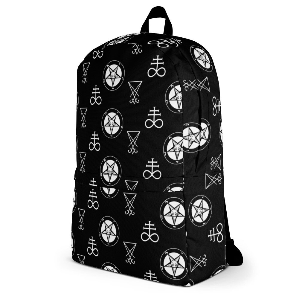 Satanic Symbols Backpack Hail Satan While You Wear This Goth - Etsy