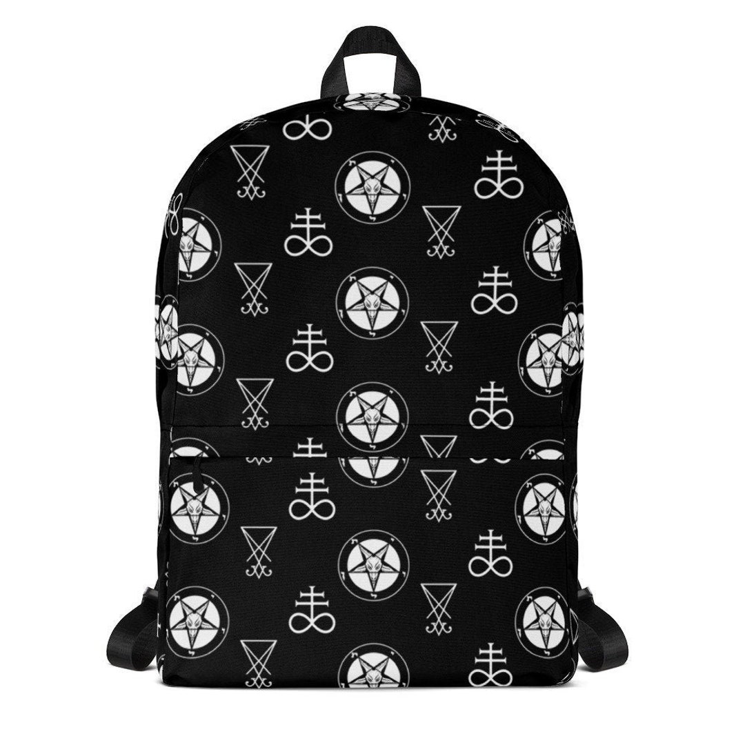 Satanic Symbols Backpack Hail Satan While You Wear This Goth - Etsy