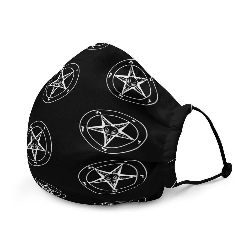 Buy Baphomet Pattern Sigil of Baphomet Satanic Face Mask Online in ...