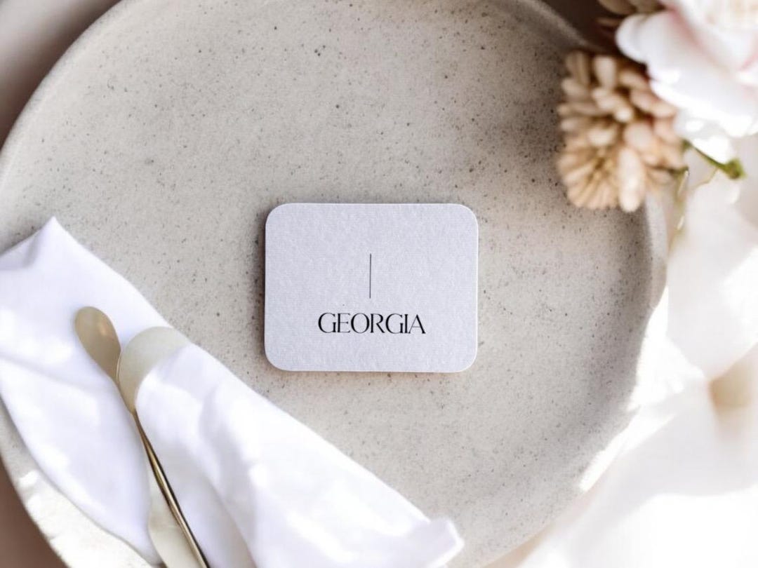Printed Placecards, Rounded Corners. Guest Names, Day of Stationery ...