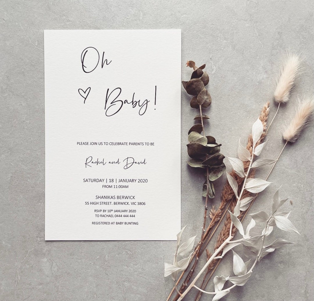 PRINTED // Baby Shower // Invitations We're Having a Baby, Parents to ...
