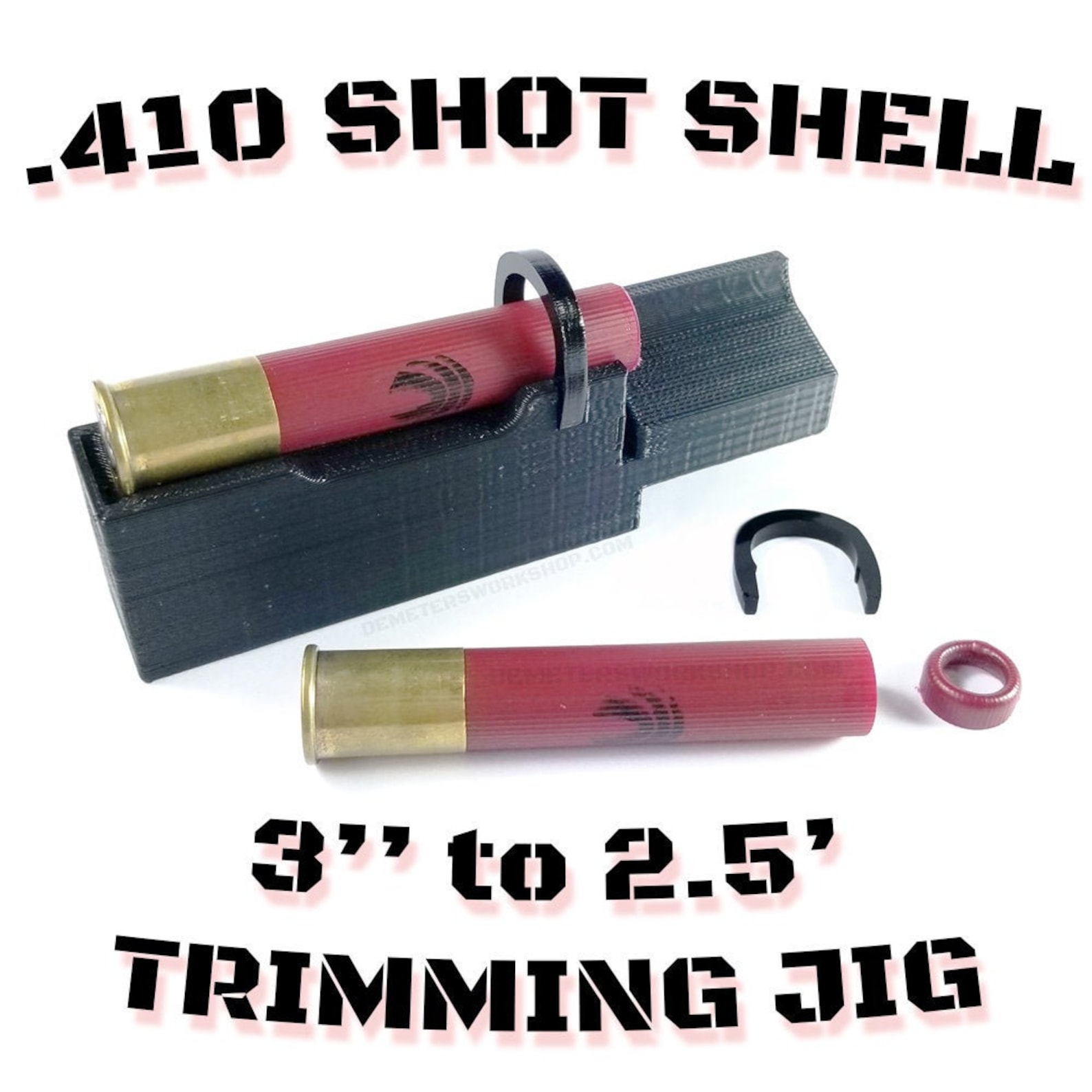 410 Gauge Shotgun Hull Trimming Jig - 3'' to 2.5'' Removable Safety ...