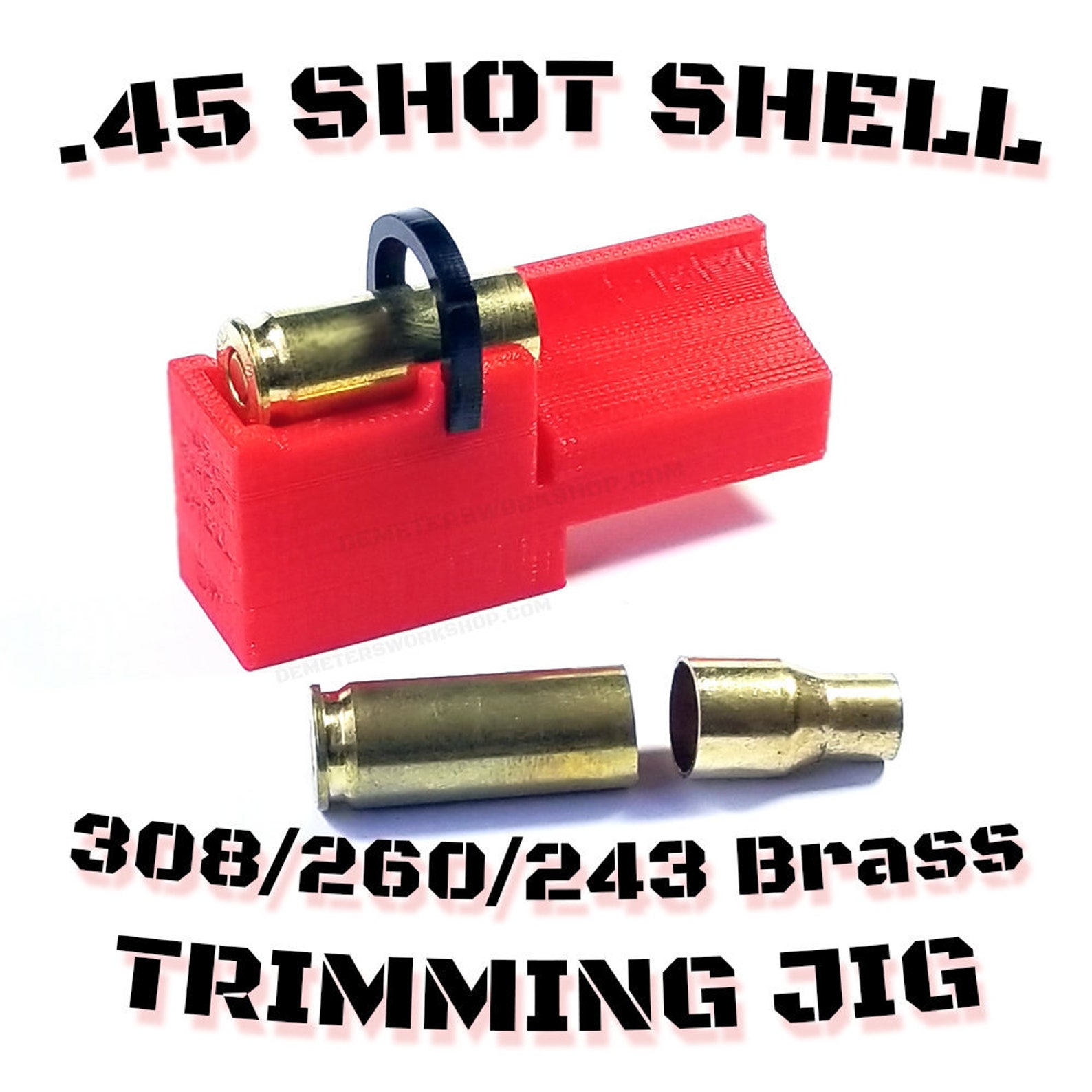 New 45 Shot Shell Trimming Jig - 2'' Chop Saw Safe Scratchless 308 243 ...