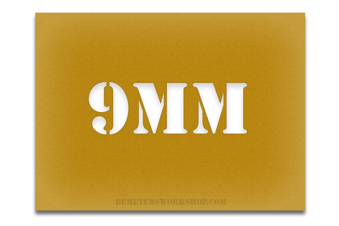 Ammo Caliber Stencil - 9MM - Pick Size & Font - Reloading Pistol Ammo ...
