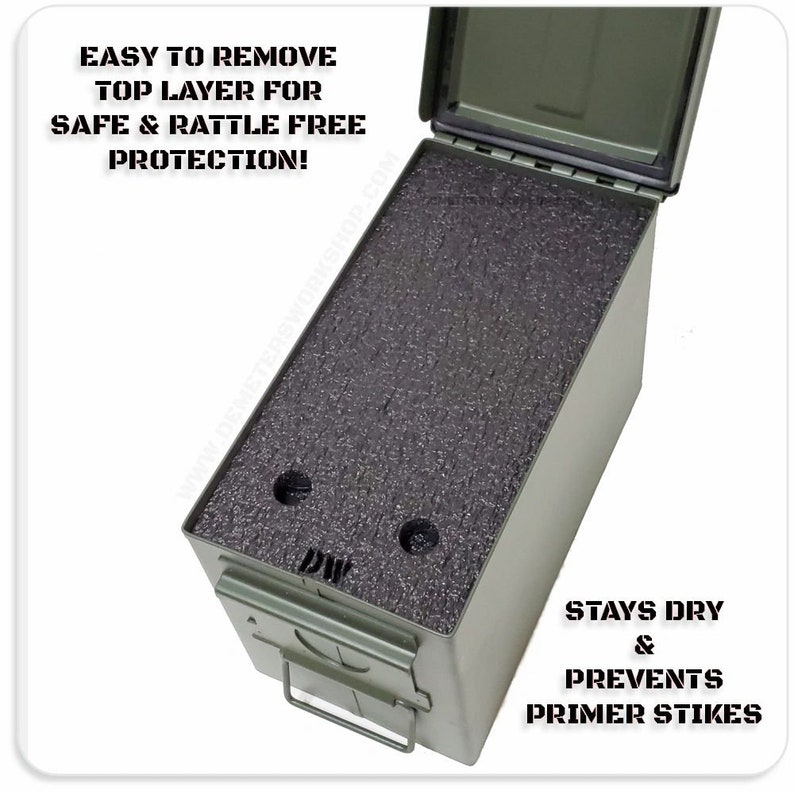 37MM Flare Launcher Ammo Can Storage Foam Insert - 18 Slot for .50 Cal ...