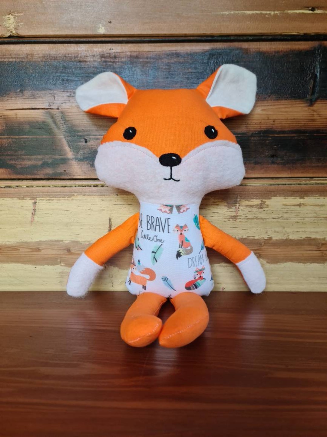 Handmade fox doll, ready to ship, fox rag doll, fabric doll, heirloom ...