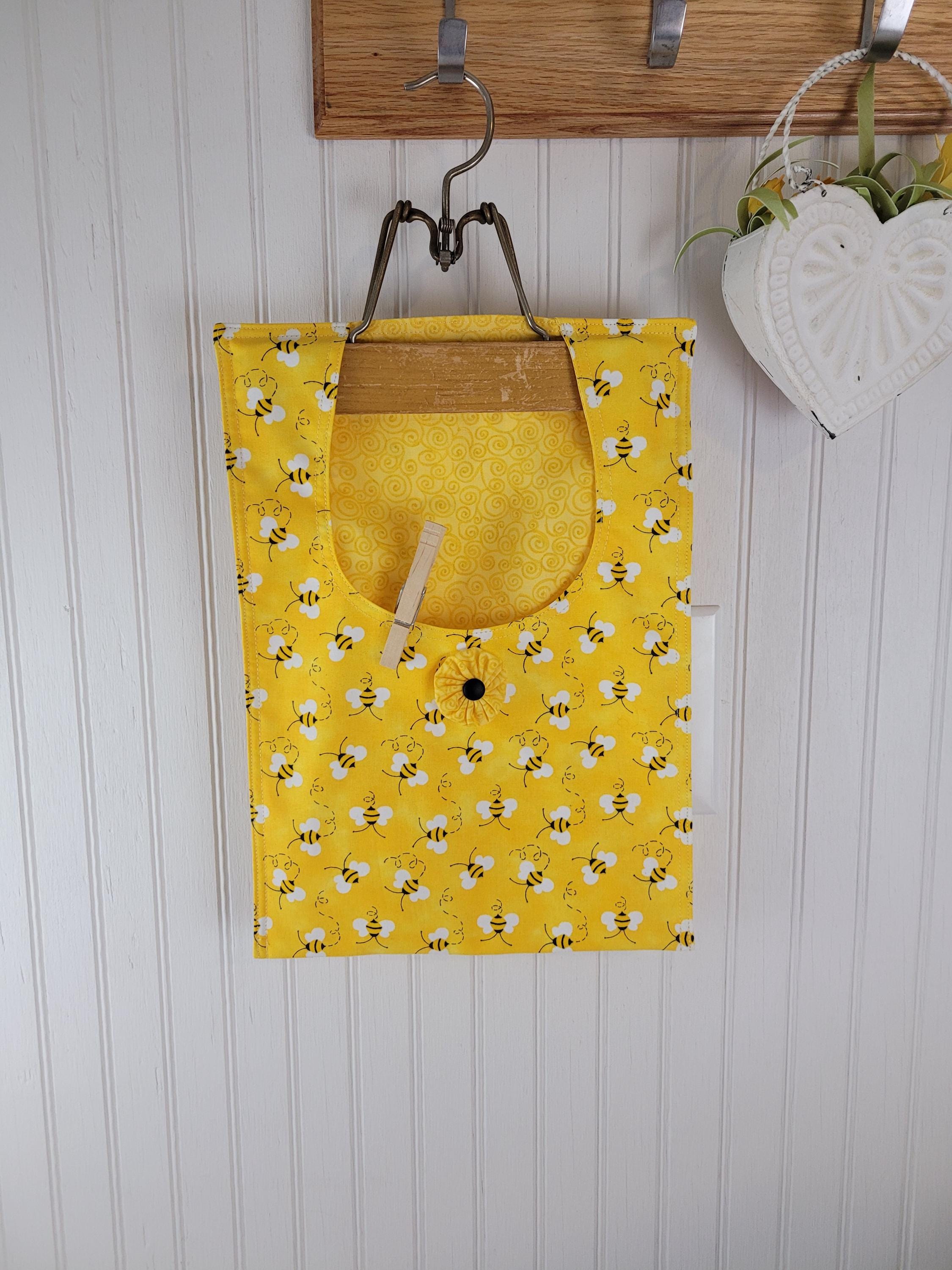Handmade Cotton Clothespin Bag With Wooden Hanger - Etsy