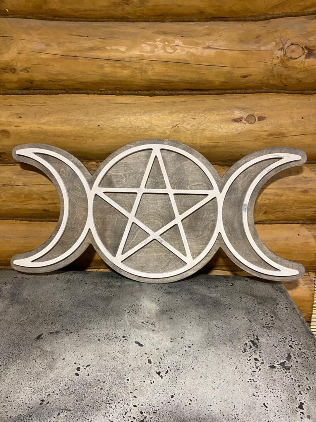 Large Triple Goddess Sign, Triple Moon Wall Hanging, Altar Decoration ...