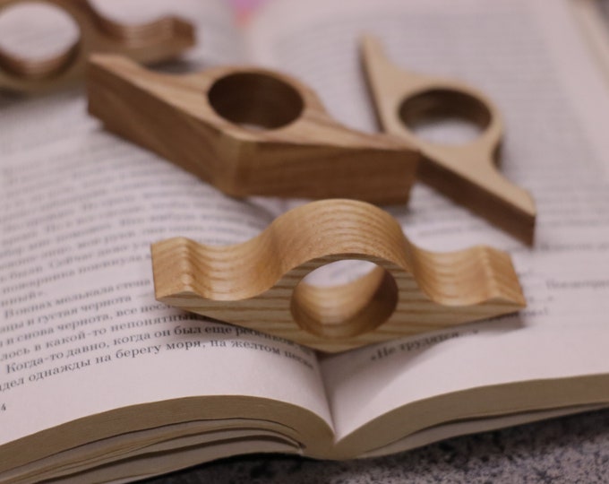 Hardwood Book Buddy, Book Finger Page Holder - Etsy