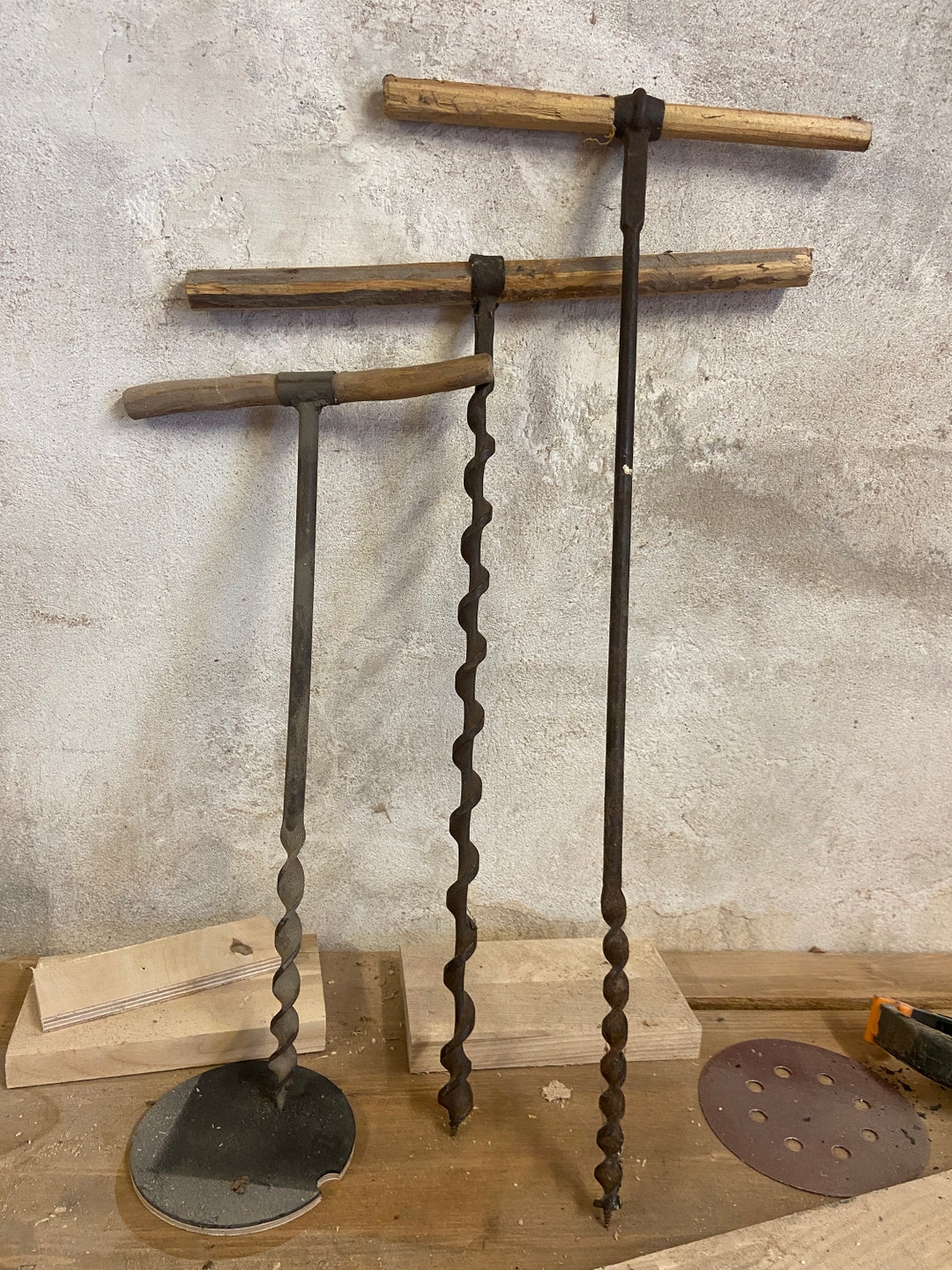 Vintage Rustic Wood Drill Bit, Antique Hand Drill Woodworking, T-shaped ...