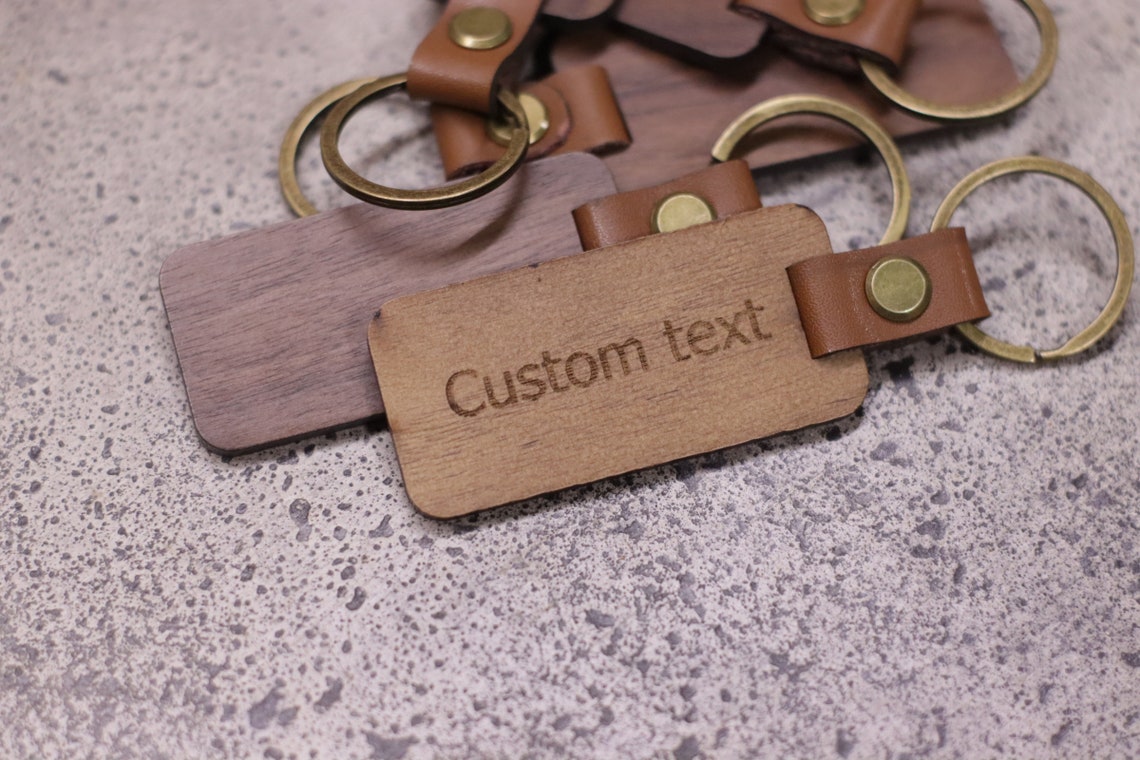 Custom Engraved Wooden Keychain - Personalize Your Unique Design - Etsy