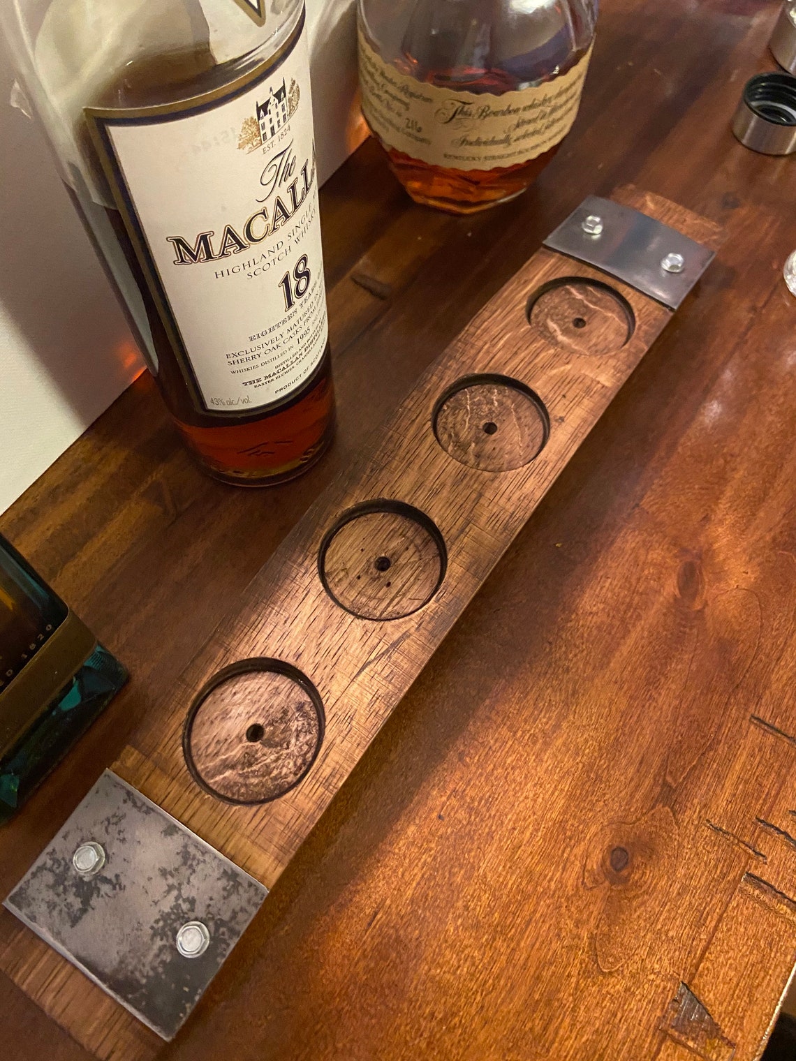 Personalized Whiskey Tasting Flight Board 3 or 4 Glencairn - Etsy