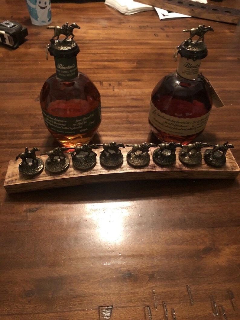 Blantons Bourbon Cork Display Center Oak Barrel Half Etsy