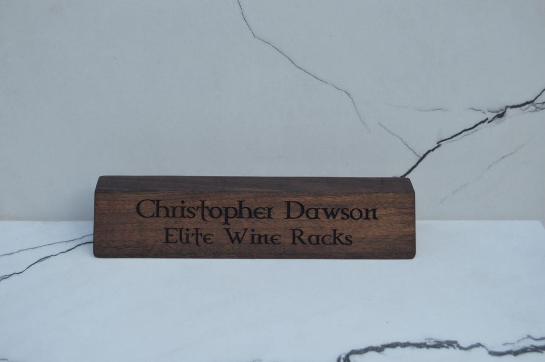 Personalized Wooden Office Desk Name Plaque Sign, Solid Wood, Choice of ...