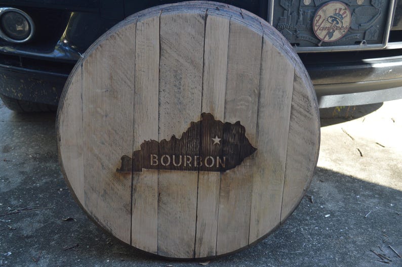 Kentucky State Bourbon Logo Whiskey Barrel Head/lid - Etsy