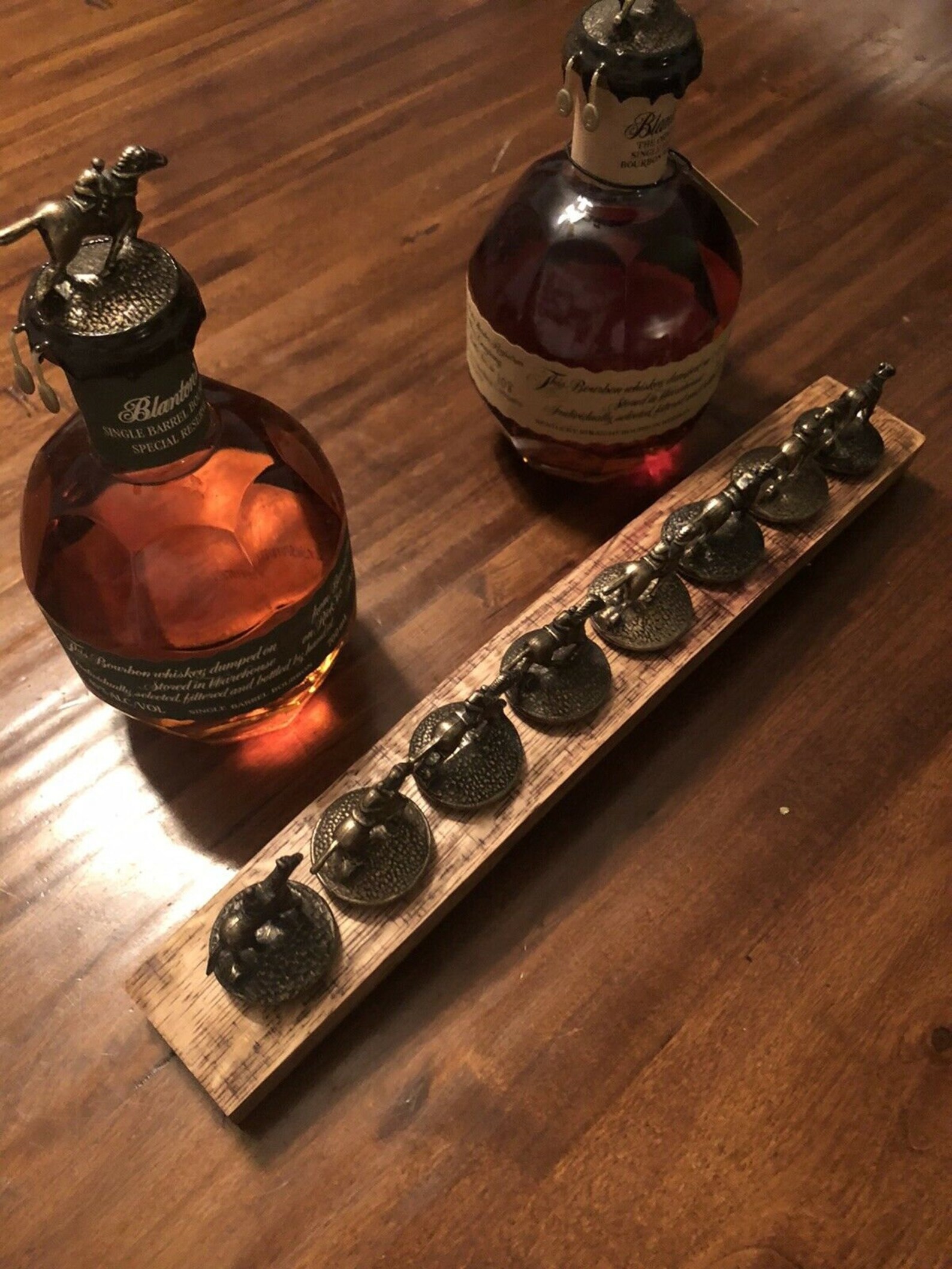 Blantons Bourbon Cork Stopper Display Center Oak Barrel Etsy