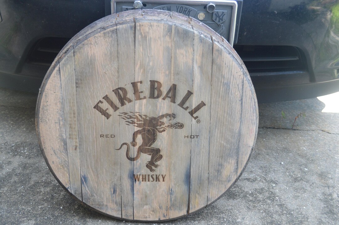 Fireball Whisky on a Barrel Head/lid - Etsy