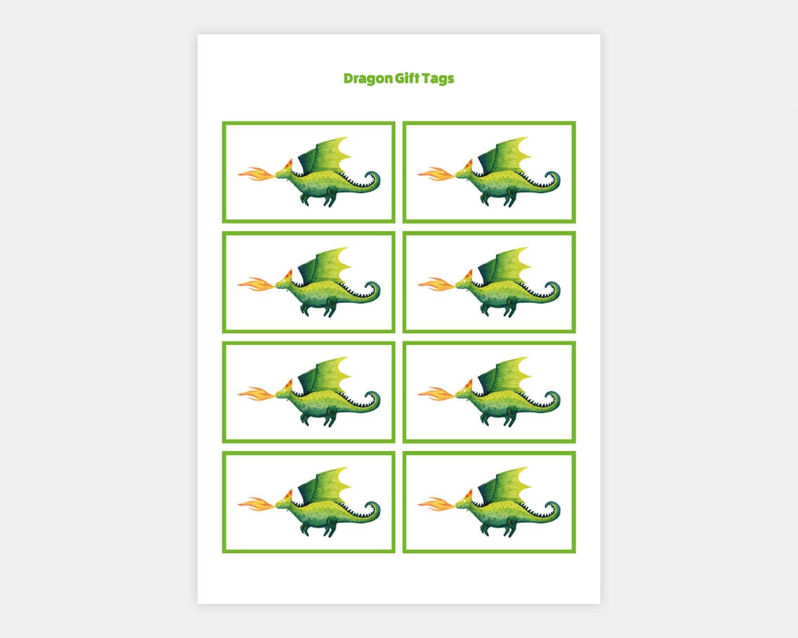 Printable Dragon Gift Tags, Birthday Party Favour Tags - Etsy