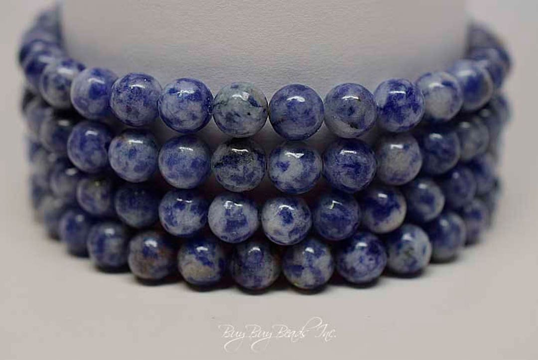 8MM, Blue Spot Jasper, Round Beads, Natural Stone Beads, 1 Strand ...