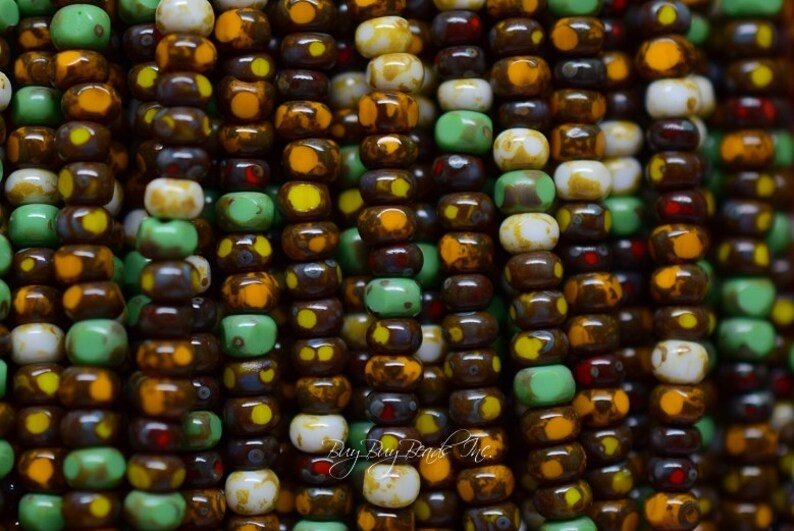 6/0 3 Cut Aged Seed Beads, Cherokee Picasso Mix, Czech Glass Seed Beads ...