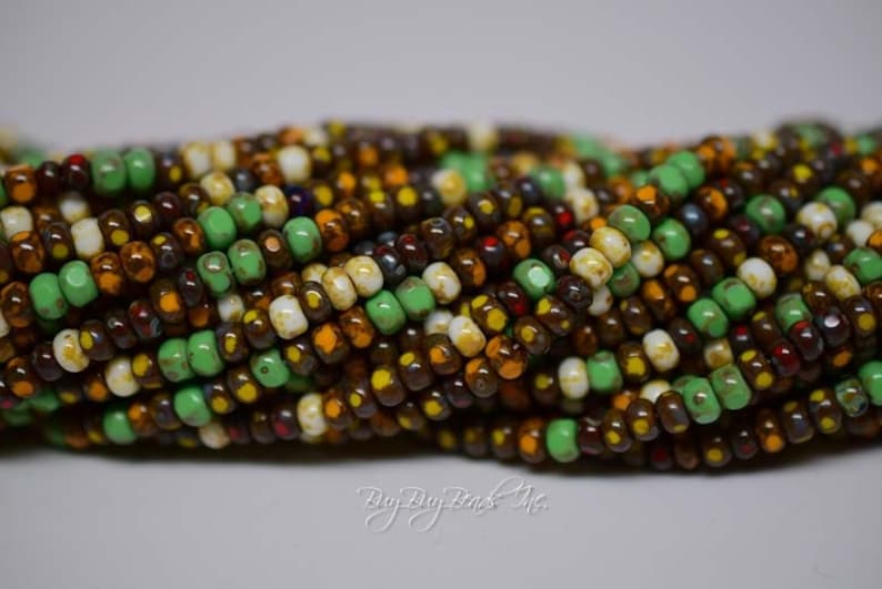 6/0 3 Cut Aged Seed Beads, Cherokee Picasso Mix, Czech Glass Seed Beads ...