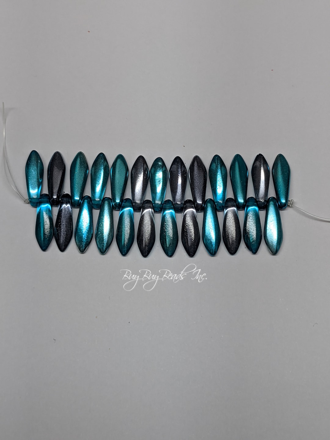 5mmx16mm, Azure Celestial, Dagger, Daggers Czech Glass Beads 1 Strand ...