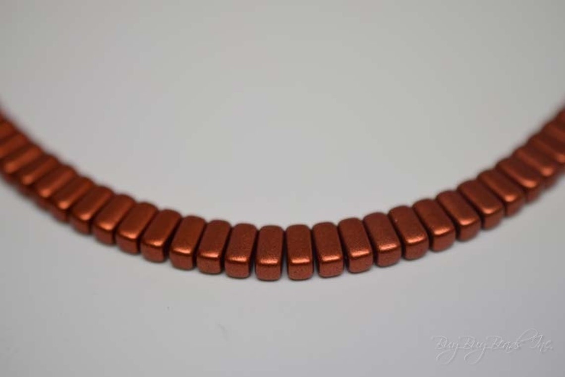 6mmx3mm Brick Beads, Old Copper, Two Hole Czech Glass Beads, 50 Beads ...