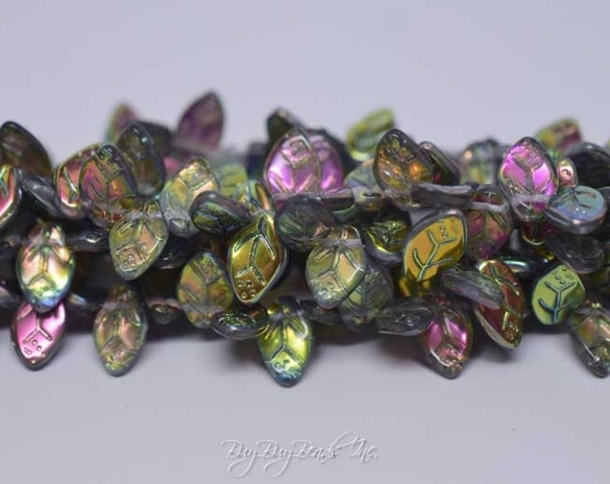 12mmx7mm, Crystal Marea, Leaf Beads, Leaves Czech Glass Beads - 1 ...