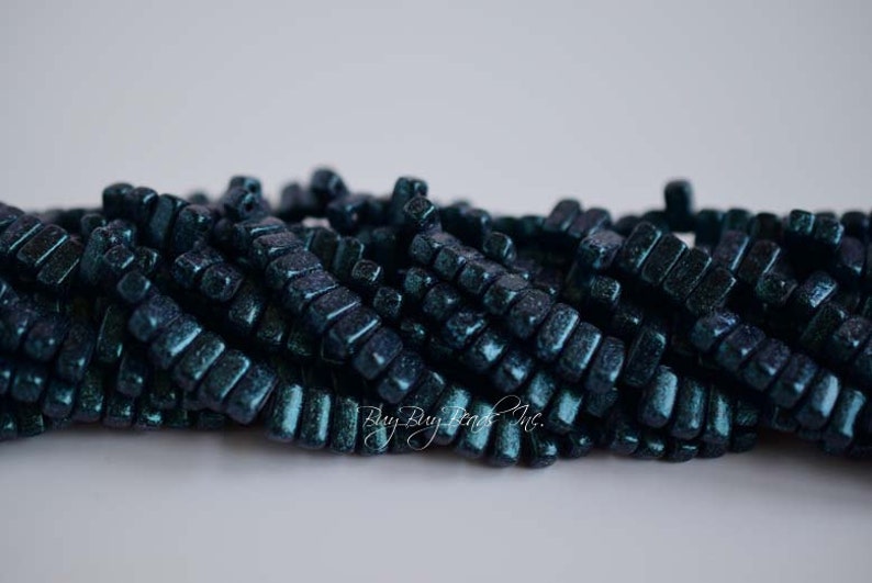 6mmx3mm Brick Beads, Metallic Suede Zircon, Two Hole Czech Glass Beads ...
