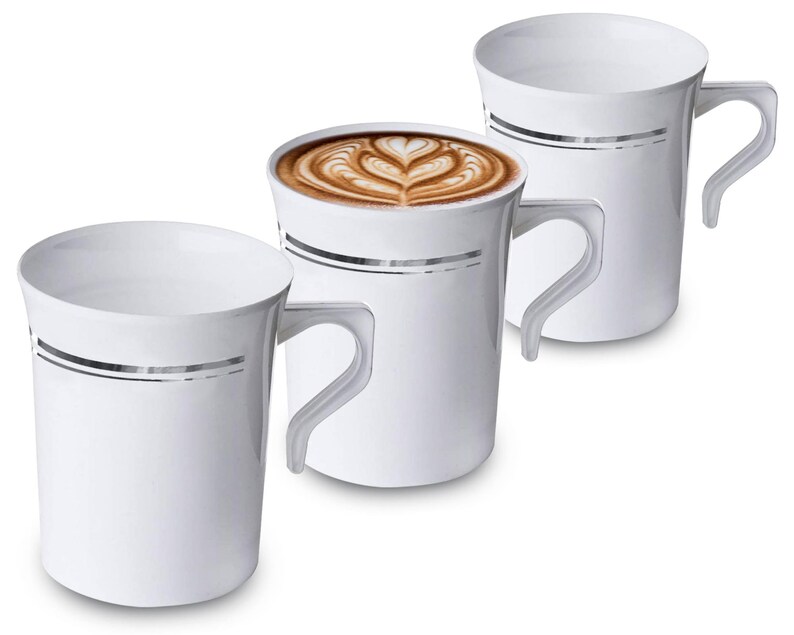 Fancy Round Disposable Coffee Cups Plastic Tea Cup Deluxe - Etsy