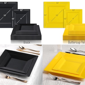 Disposable Dinner or Salad Plates, Reusable Durable Plastic, Standard ...