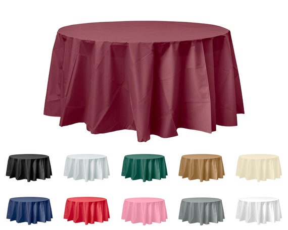 84 Elegant Solid Round Disposable Plastic Tablecloths - Etsy