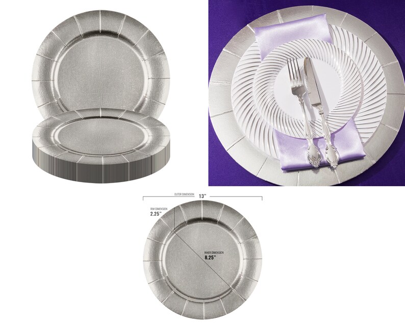 Elegant Disposable Round Paper Charger Plates 13 Fancy - Etsy