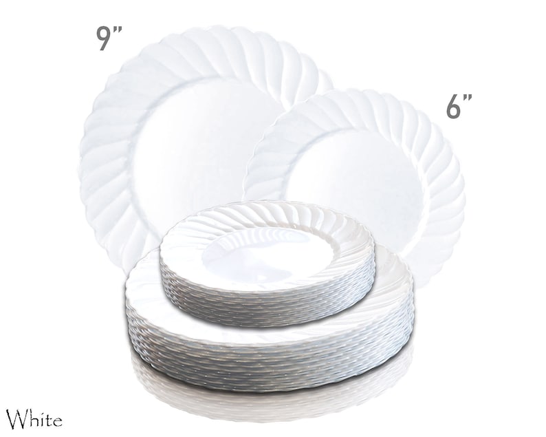 Classic Disposable Buffet Plates or Dessert Plates Plastic - Etsy