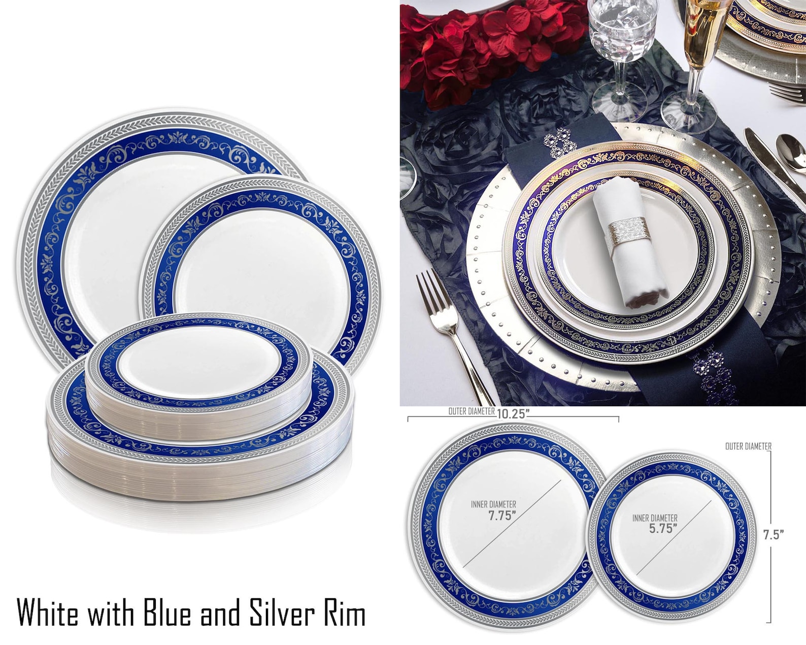 Elegant Royal Dinner Plates or Salad Plates Vibrant Colors - Etsy