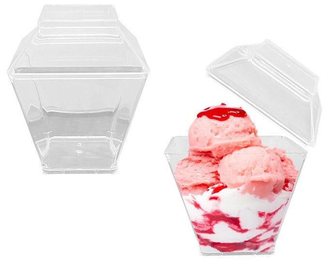 Clear Square Bottom Round Top Disposable Plastic Party Cups | Etsy