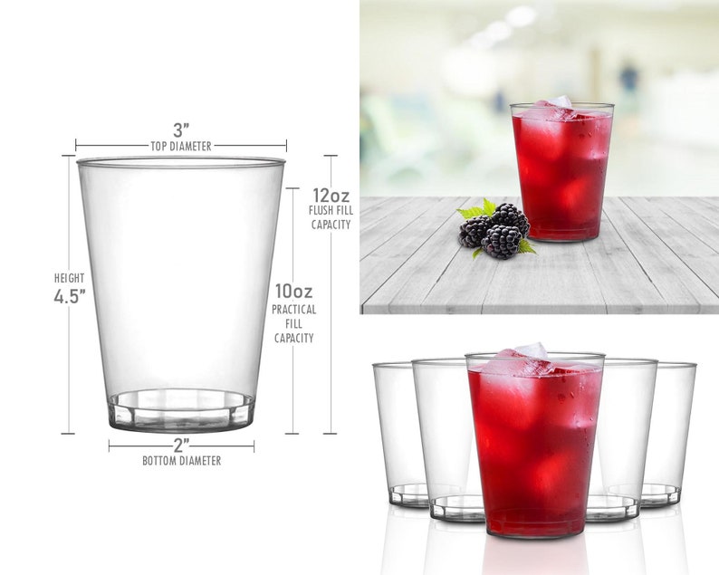 Crystal Clear Round Party Cups, Disposable Plastic Cups, Fancy Tumblers ...