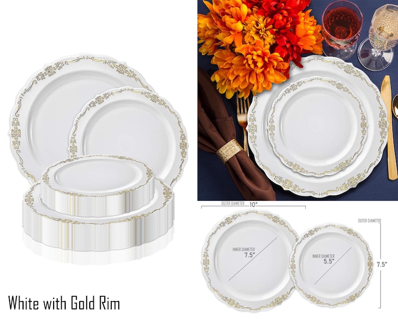 Elegant Vintage Dinner Plates or Salad Plates, Vibrant Colors Design ...