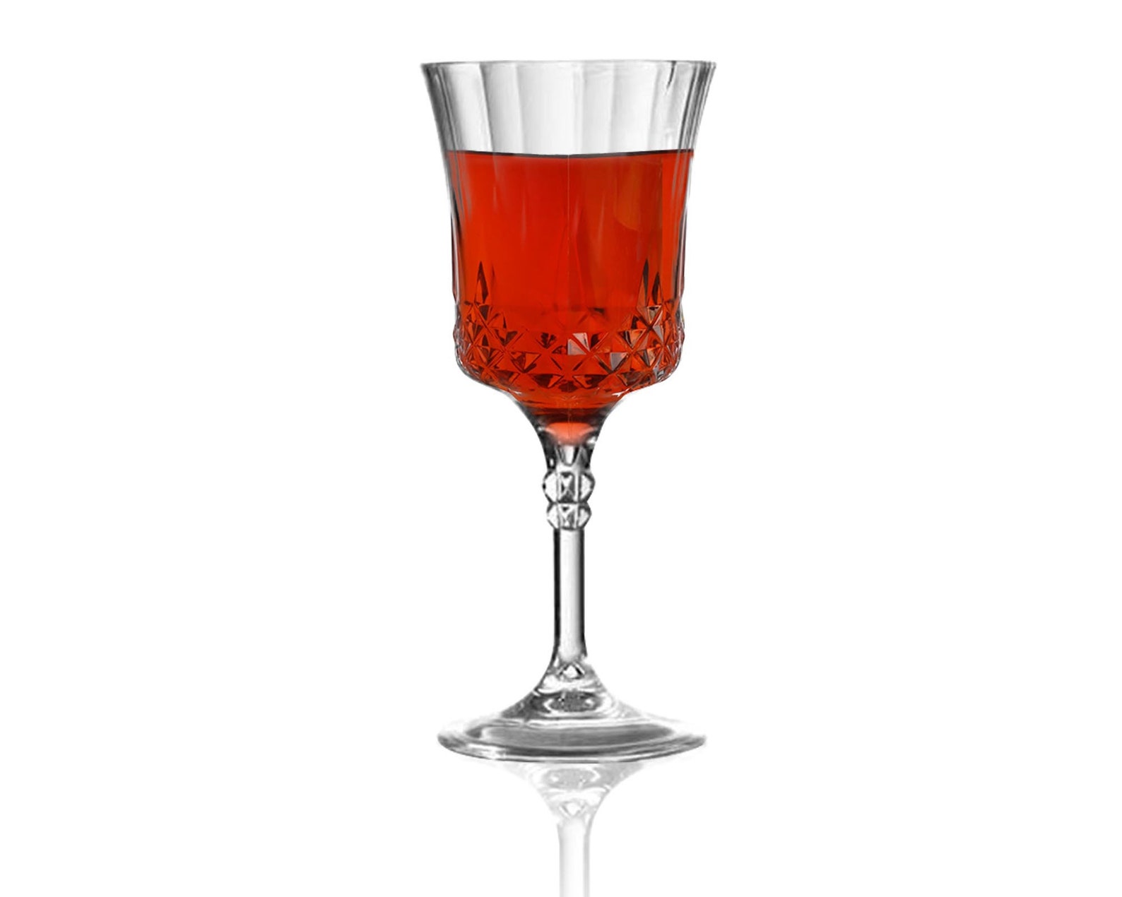 Elegant Crystal Cut Plastic Wine Goblets, Crystal Clear, 11 Oz Fancy ...