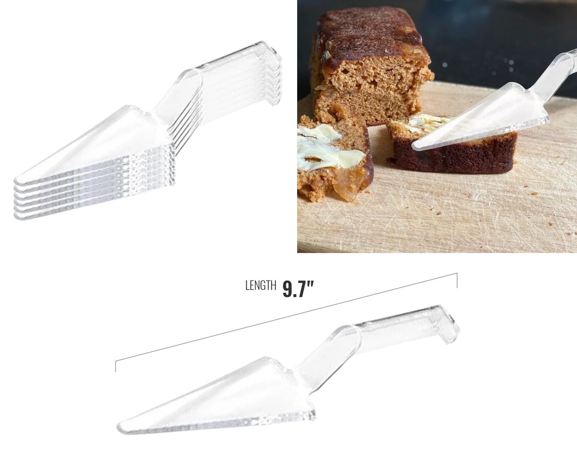 Fancy Disposable Plastic Cake Cutter/Lifter Clear Shiny | Etsy