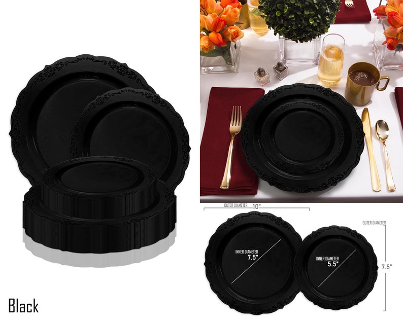 Elegant Vintage Dinner Plates or Salad Plates, Vibrant Colors Design ...