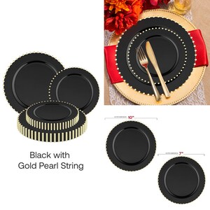 Pearl String Round Disposable Plastic Plates – Elegant Heavy Duty Party ...