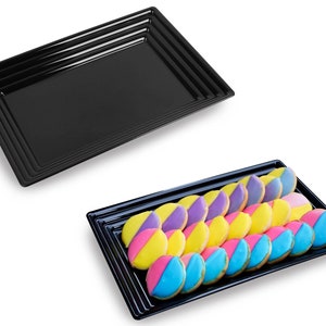 Groove Rectangular Serving Trays, Disposable Plastic Serving Trays ...