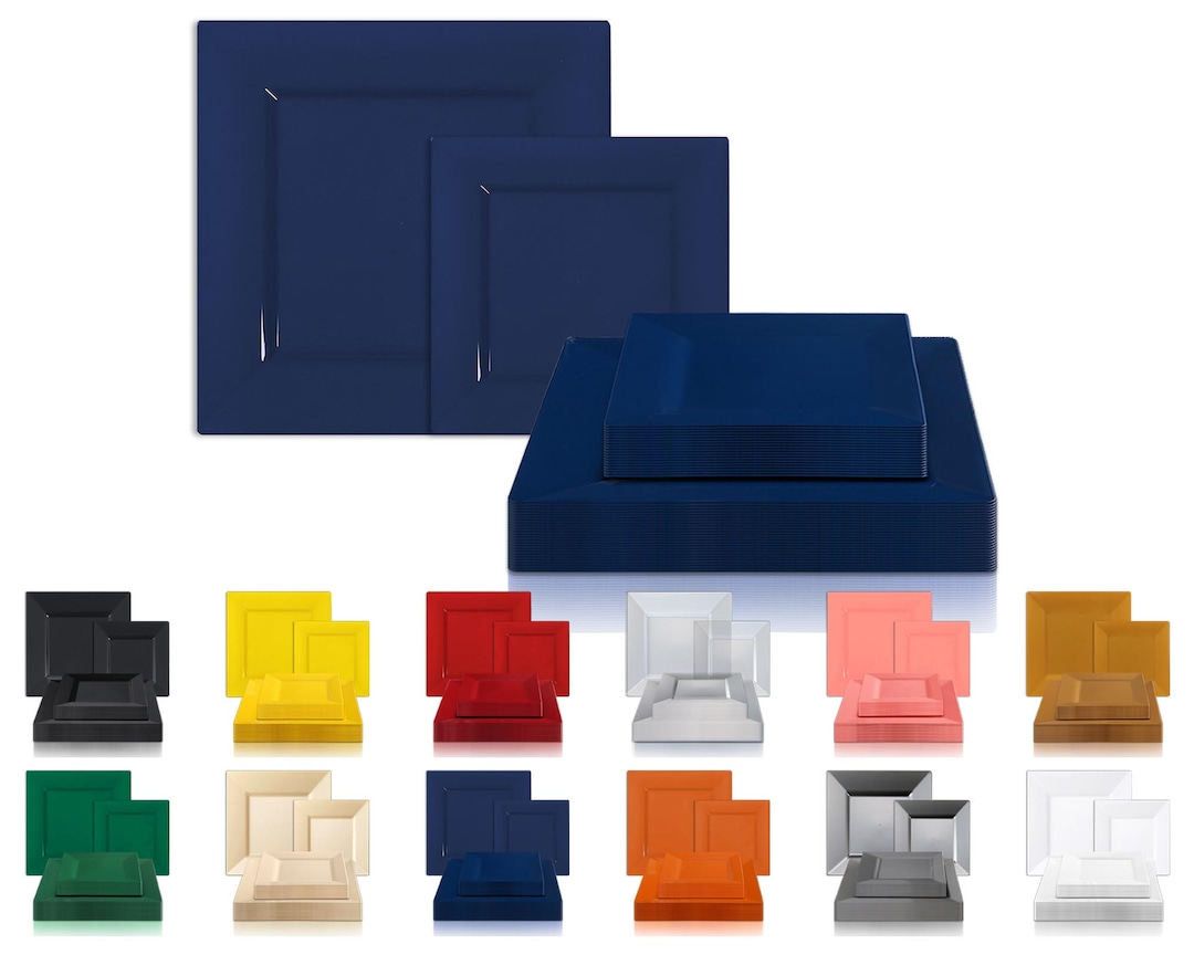 Disposable Dinner or Salad Plates, Reusable Durable Plastic, Standard ...