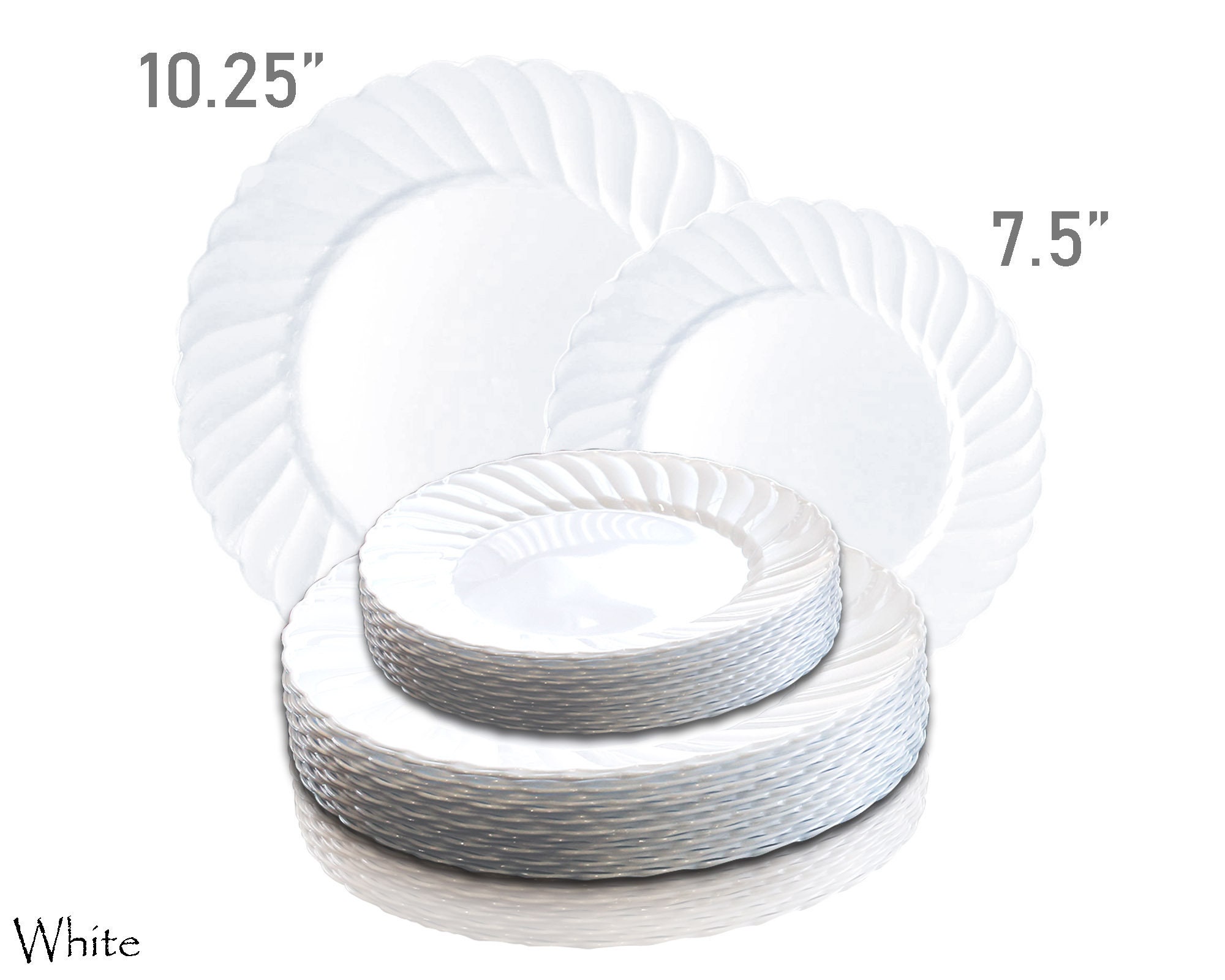 Flared Disposable Party Plates, Deluxe Plastic Dinnerware - Etsy