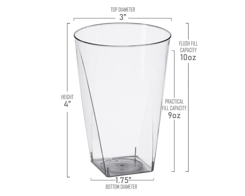 Clear Square Bottom Round Top Disposable Plastic Party Cups, Shot Cups ...
