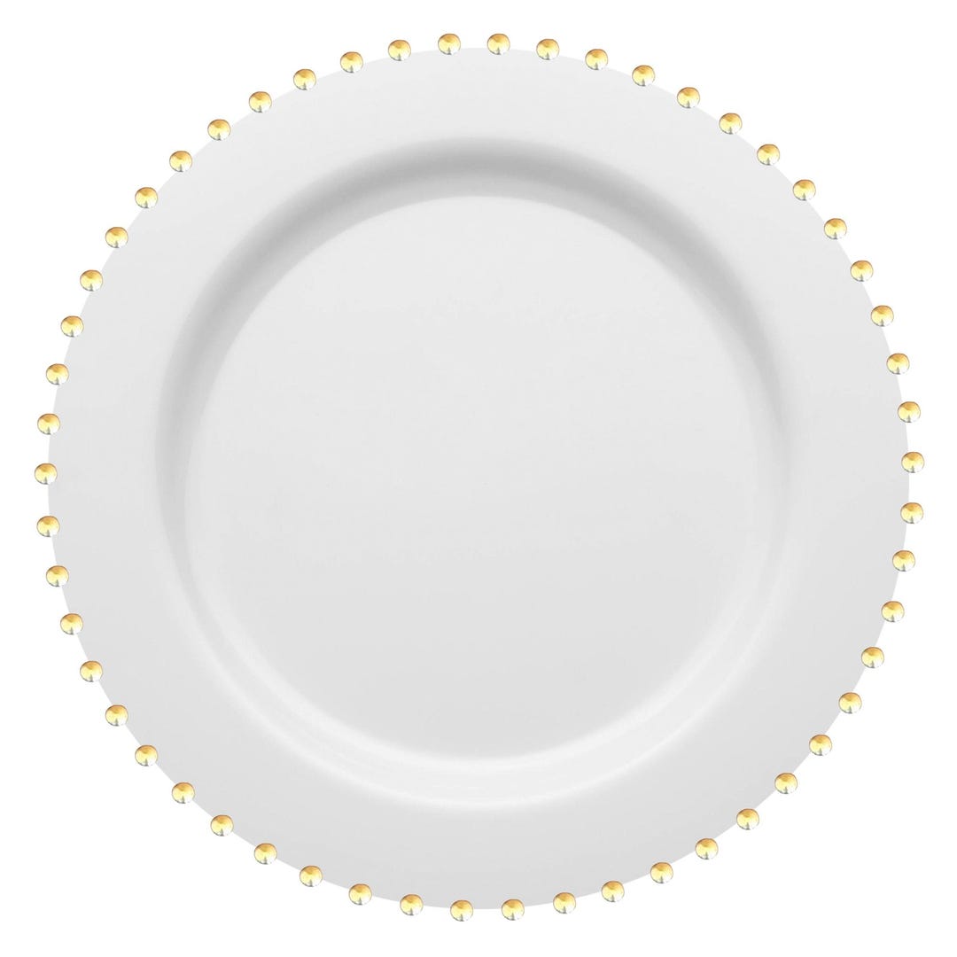 Elegant Pearl String Round Disposable Dinner or Salad Plates – Premium ...