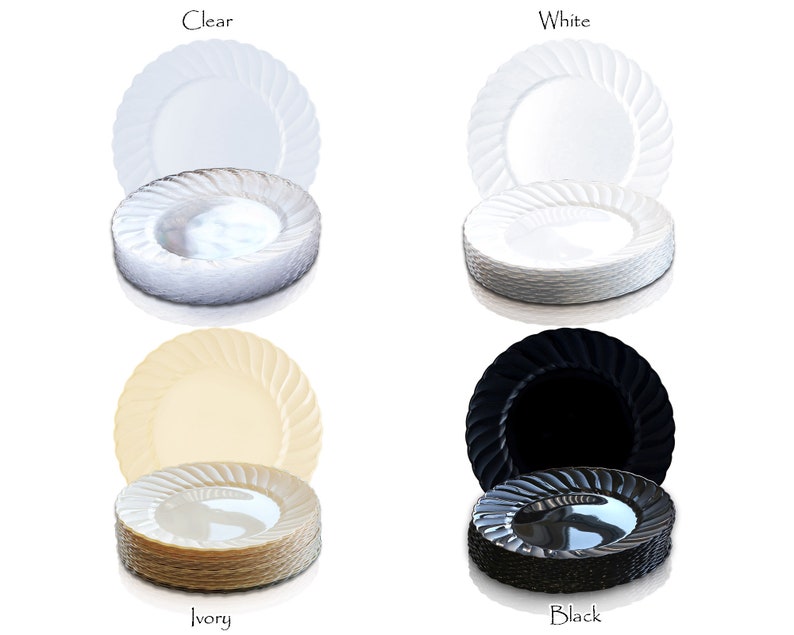 Flared Plastic Plates, Wedding & Party Disposable Buffet Plates - Etsy