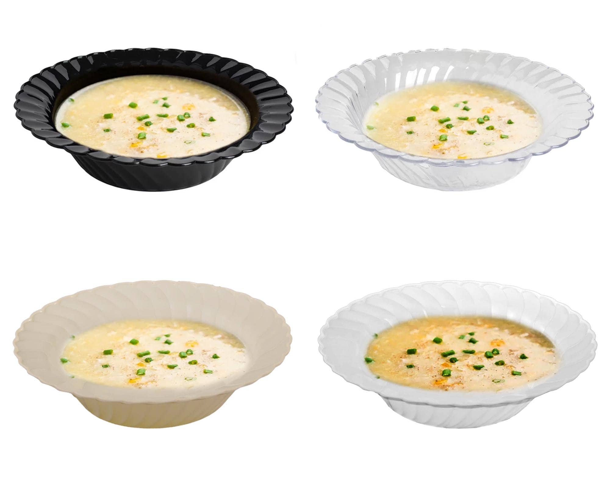 Classic Soup Bowls, Disposable Plastic Dessert Bowls, Flared Vintage ...